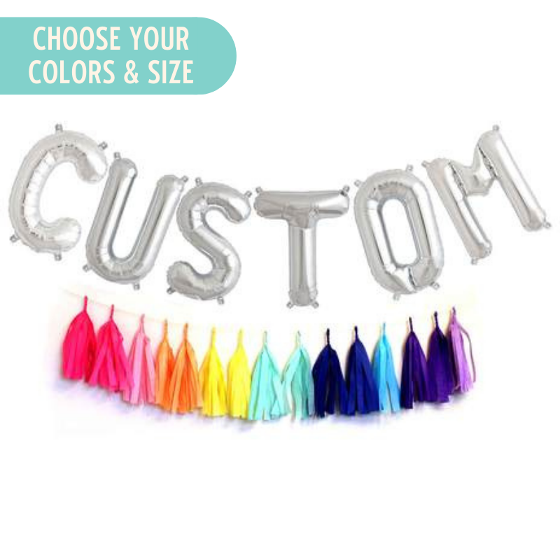 Custom Wording Gold Silver or Rose Gold Mylar Letter Balloons